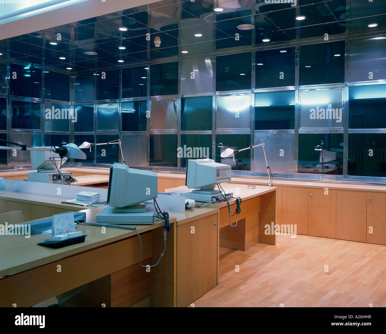 View of an illuminated office Stock Photo - Alamy