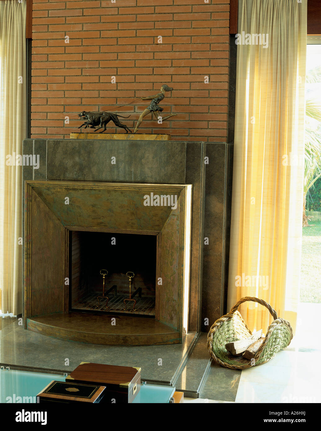 View of a fireplace Stock Photo - Alamy