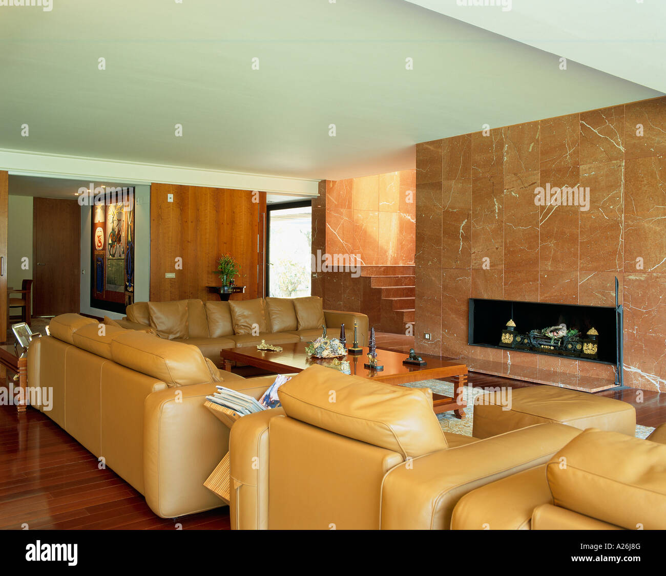 View of comfortable couches in a living room Stock Photo - Alamy