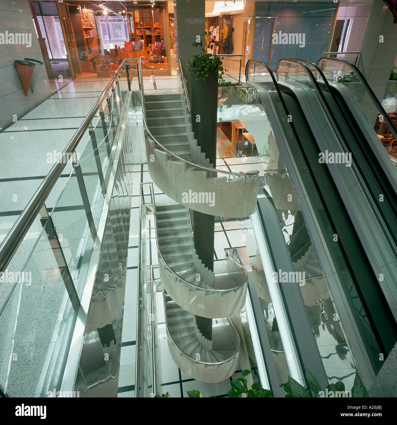 View of a stairway in a shopping mall Stock Photo - Alamy