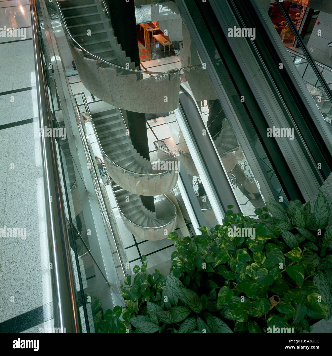 View of stairways in a shopping mall Stock Photo - Alamy