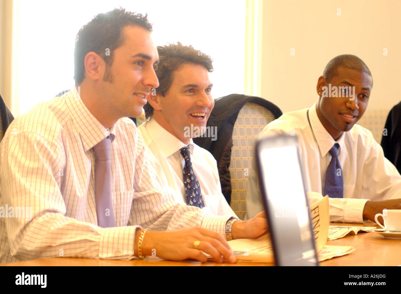 Multi racial business men in conference meeting UK Stock Photo - Alamy