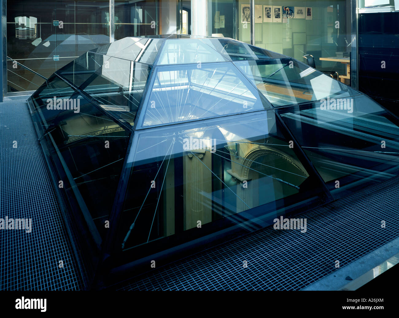View of a transparent skylight Stock Photo - Alamy