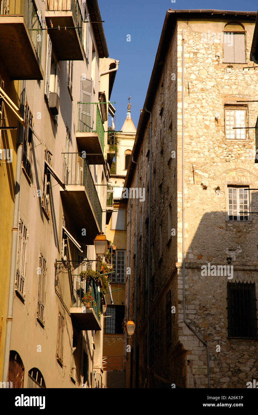 Street with buildings in Nice Stock Photo - Alamy