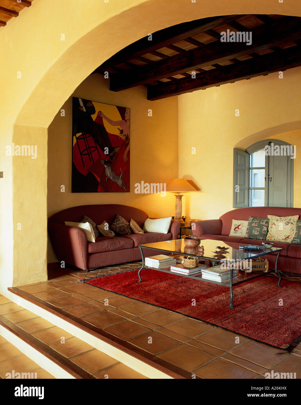 View of a living room with comfortable couches Stock Photo - Alamy