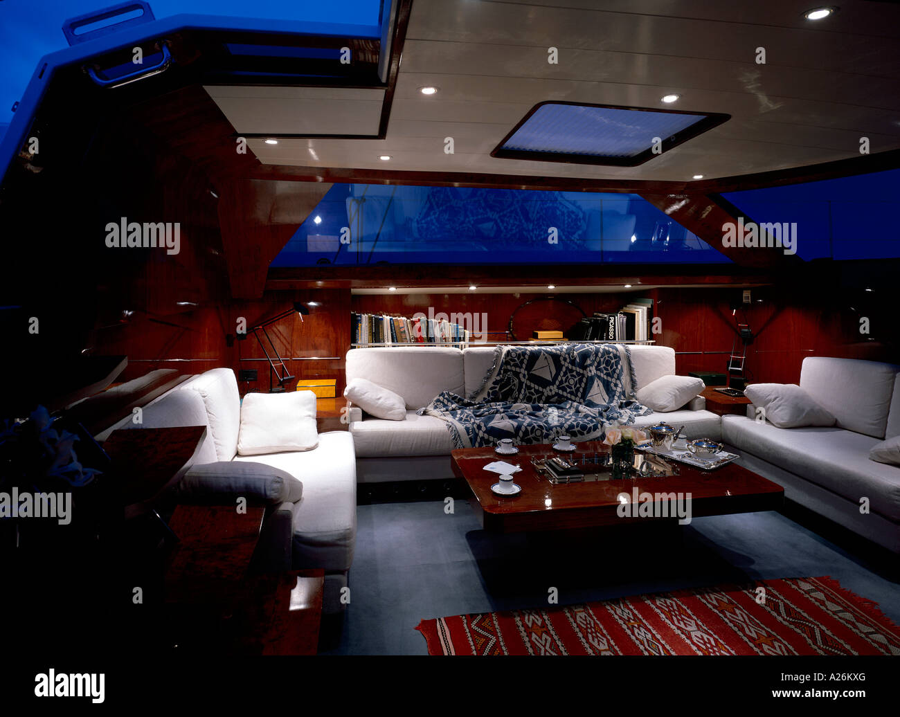 View of the well decorated interiors of a ship Stock Photo - Alamy