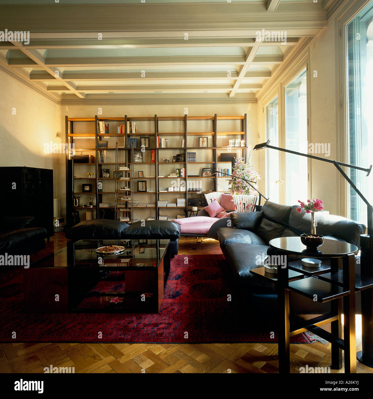 View of a living room with a comfortable seating arrangement Stock ...