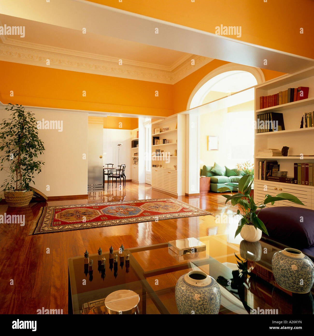 View of a living room with artifacts on display Stock Photo - Alamy
