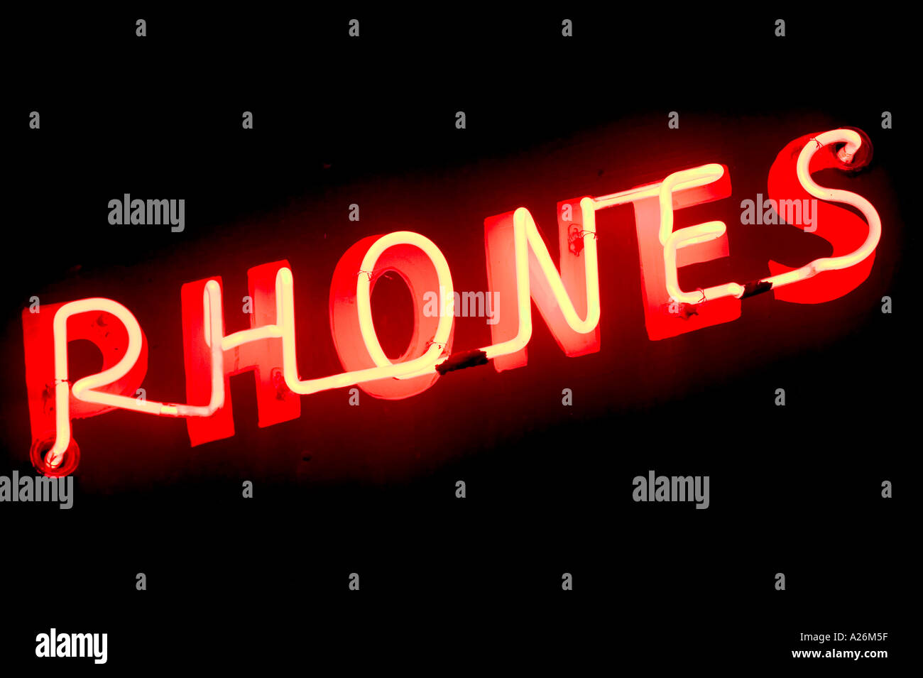 Neon Phones Sign Stock Photo - Alamy
