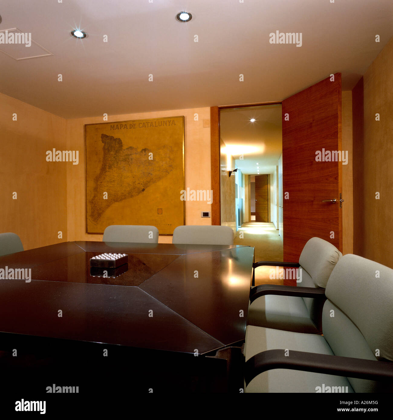 View of a lit conference room Stock Photo - Alamy