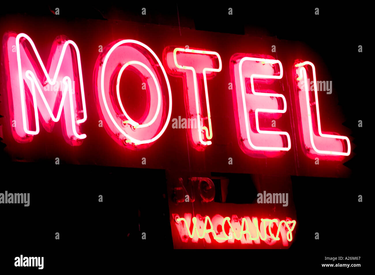 Neon Motel Sign Stock Photo - Alamy