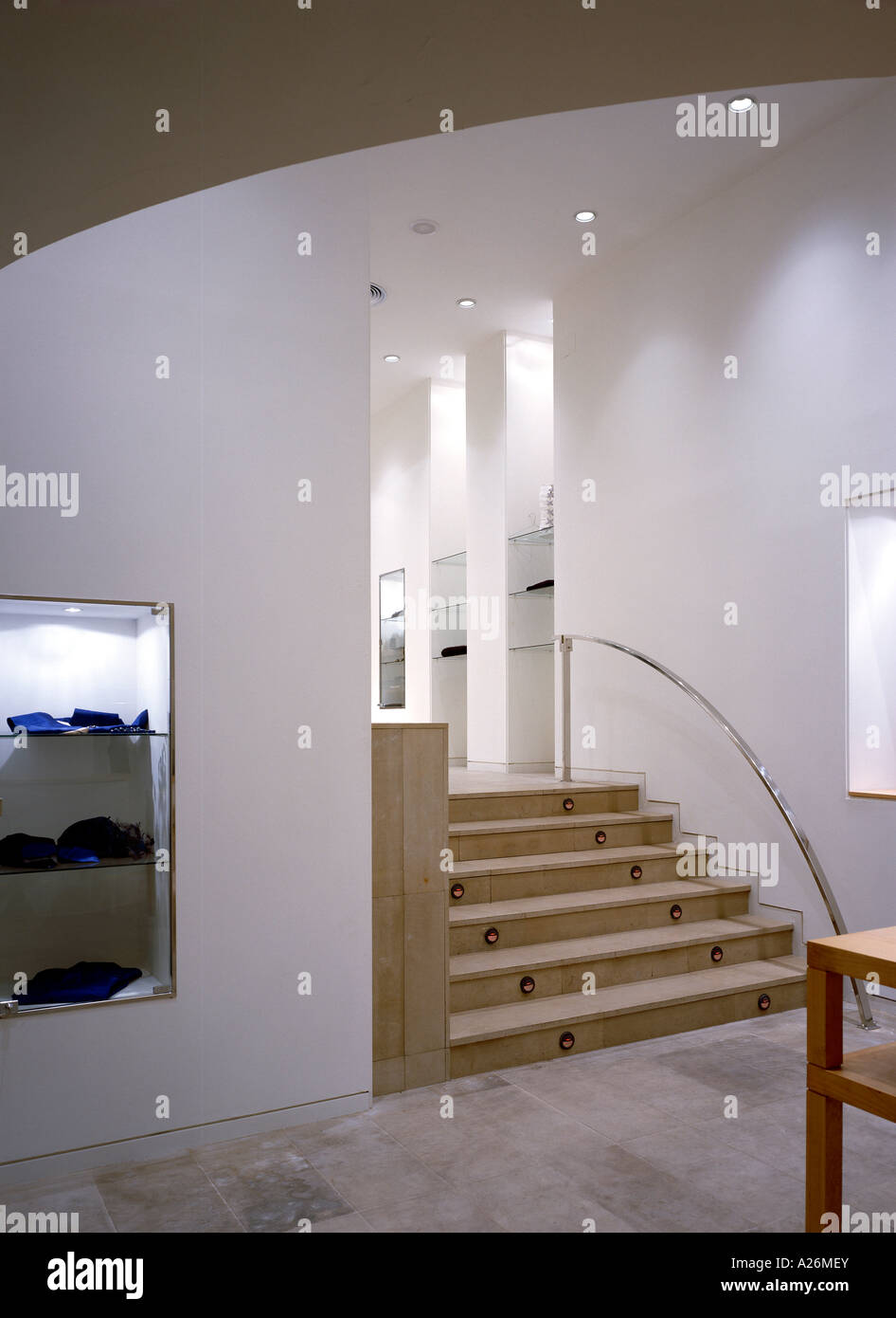 View of a staircase in a shop Stock Photo - Alamy