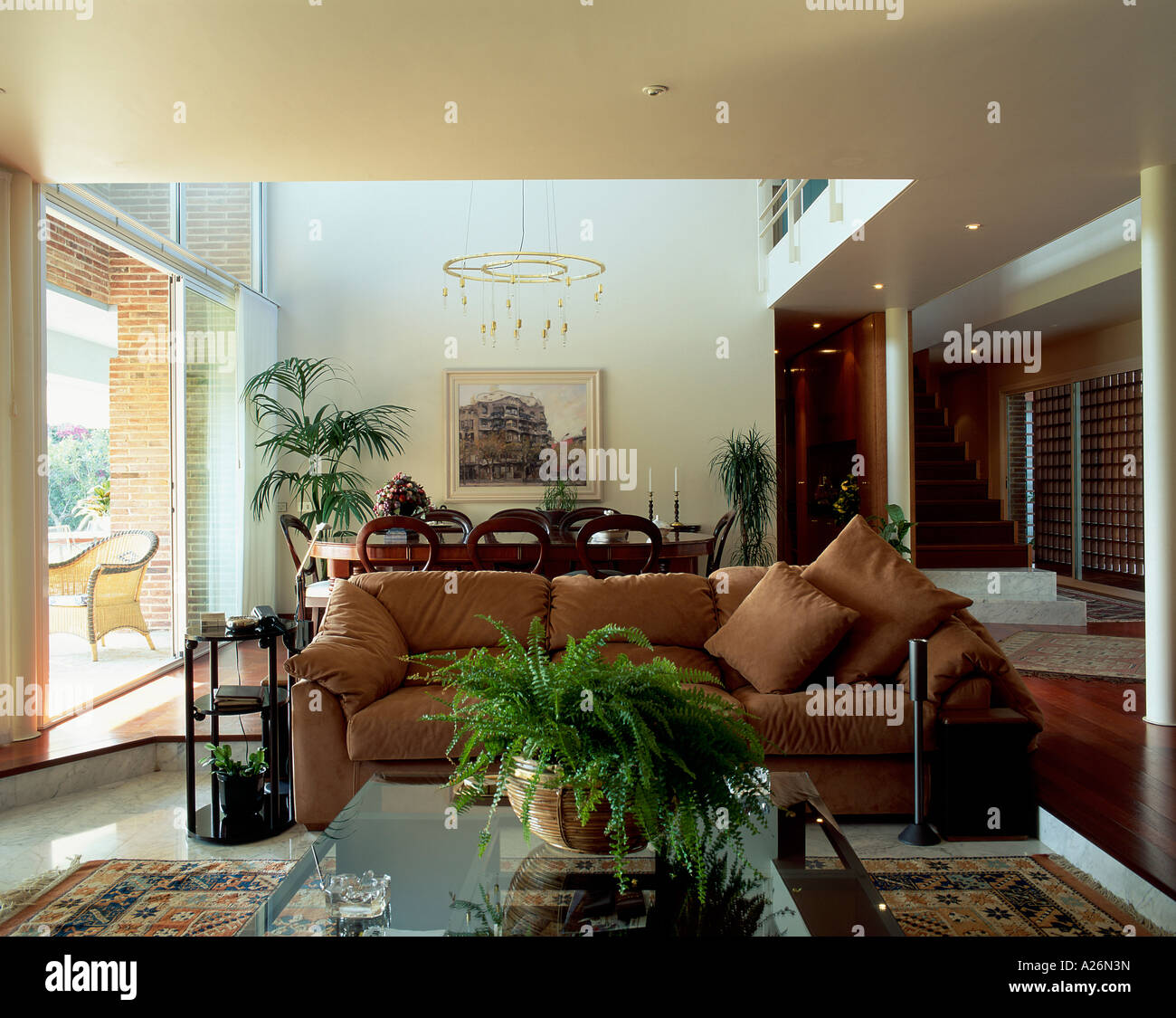 View of a comfortable couch in a living room Stock Photo - Alamy