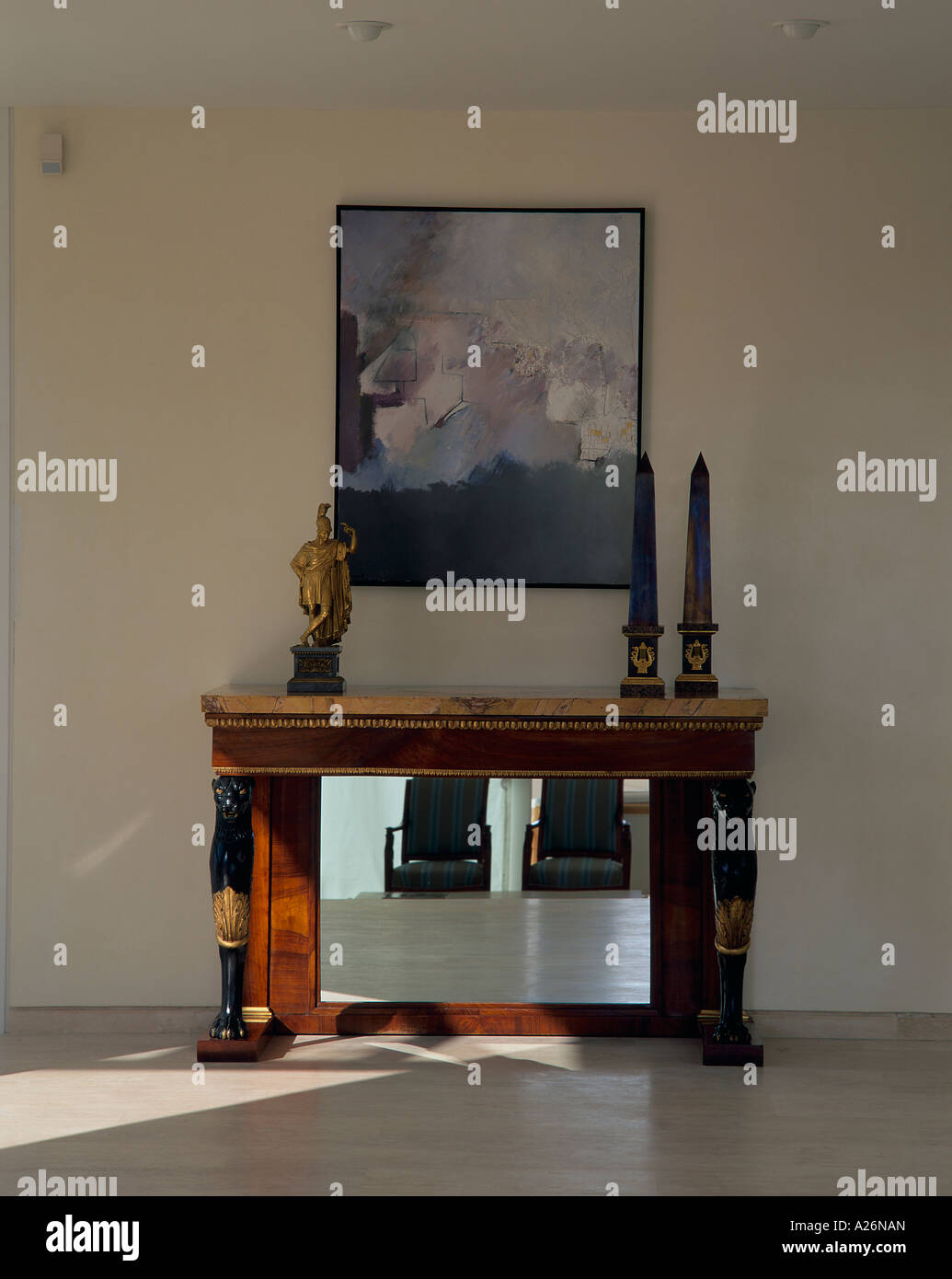 View of a mantle adorned with ornaments Stock Photo - Alamy