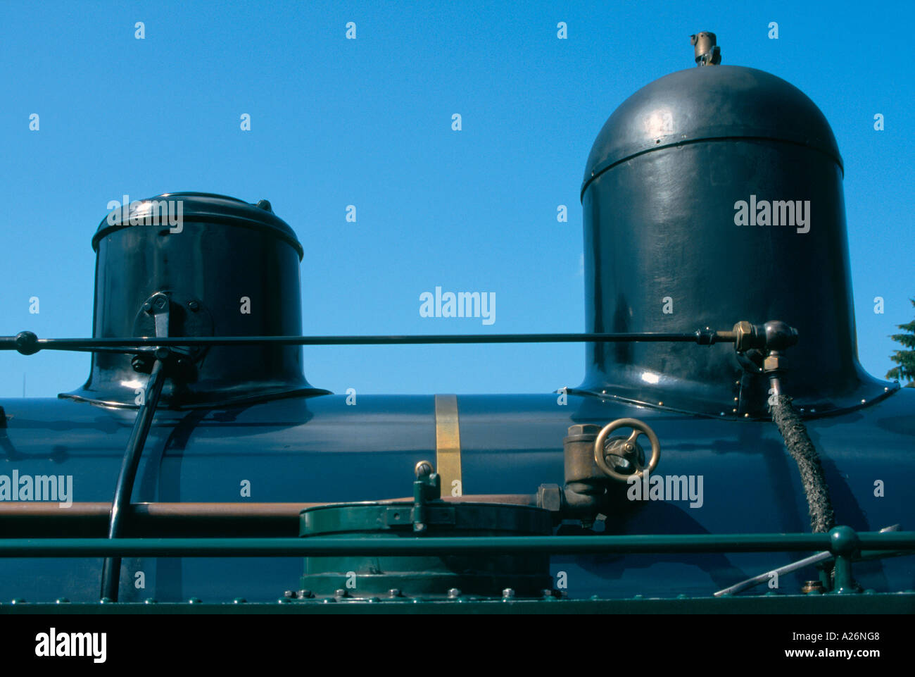 Top Water Dome and Tubes of a Steam Locomotive Stock Photo - Alamy