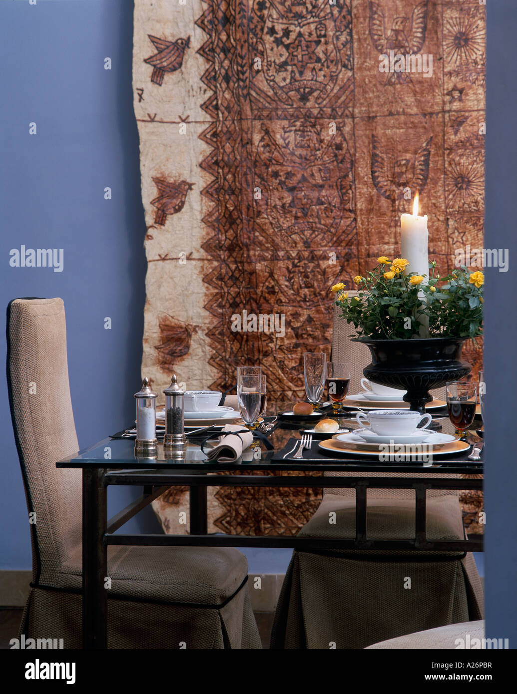 Contemporary dining room table laid hi-res stock photography and images ...