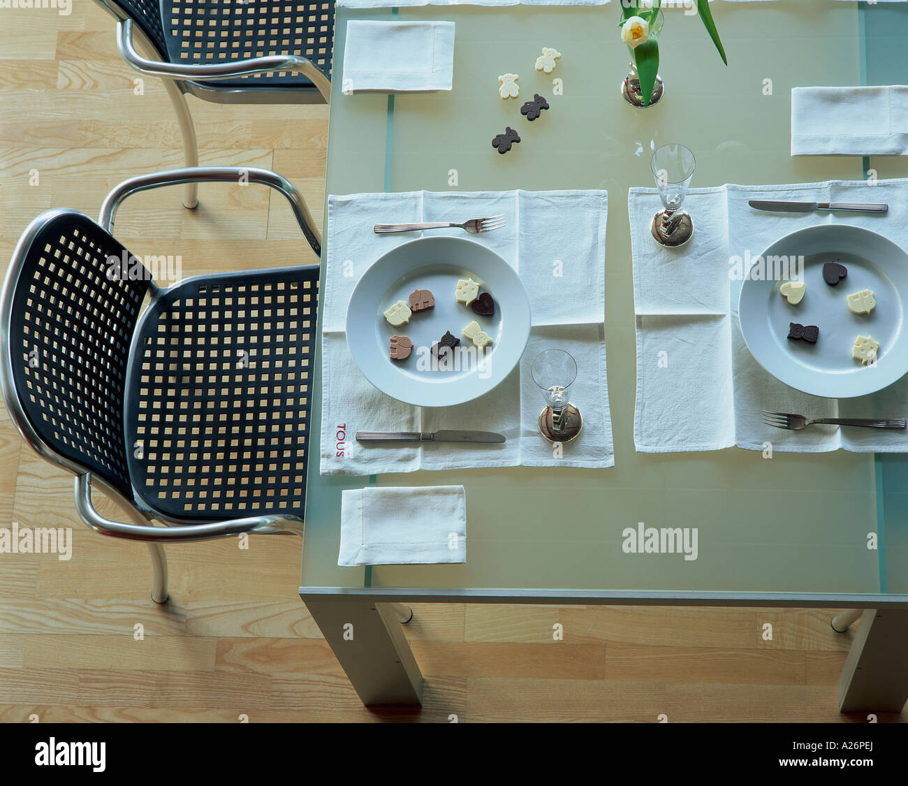 View of a dining room from above Stock Photo - Alamy