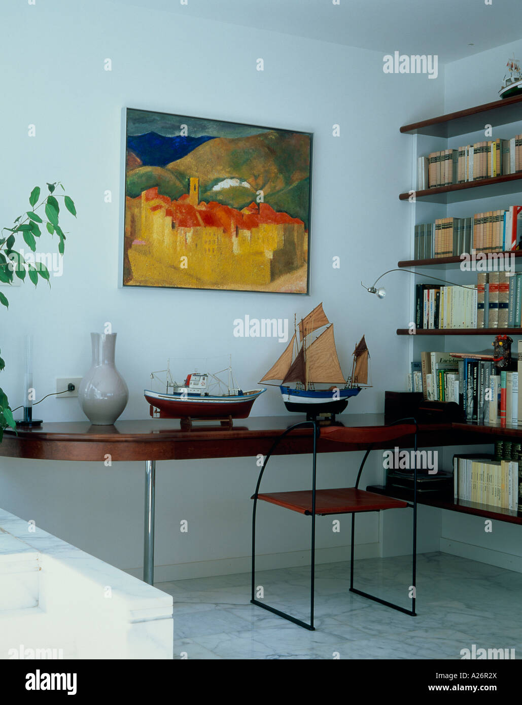 View of an artistic painting in a library Stock Photo - Alamy