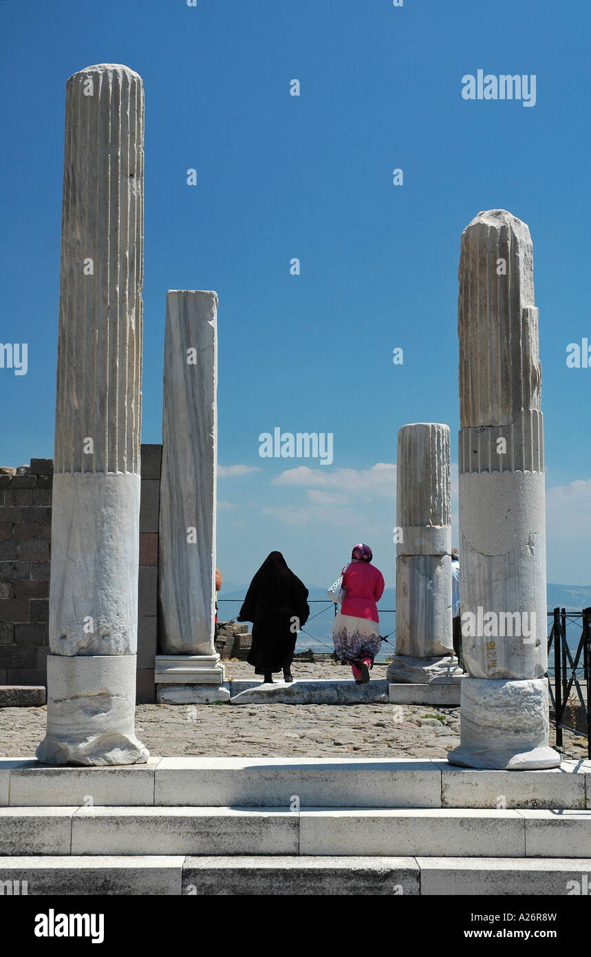 Local woman walking in the ruins of Pergamon Stock Photo - Alamy