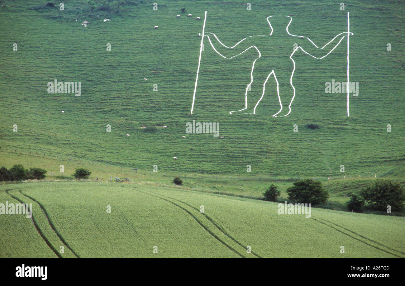 The Long Man of Wilmington East Sussex England Stock Photo - Alamy