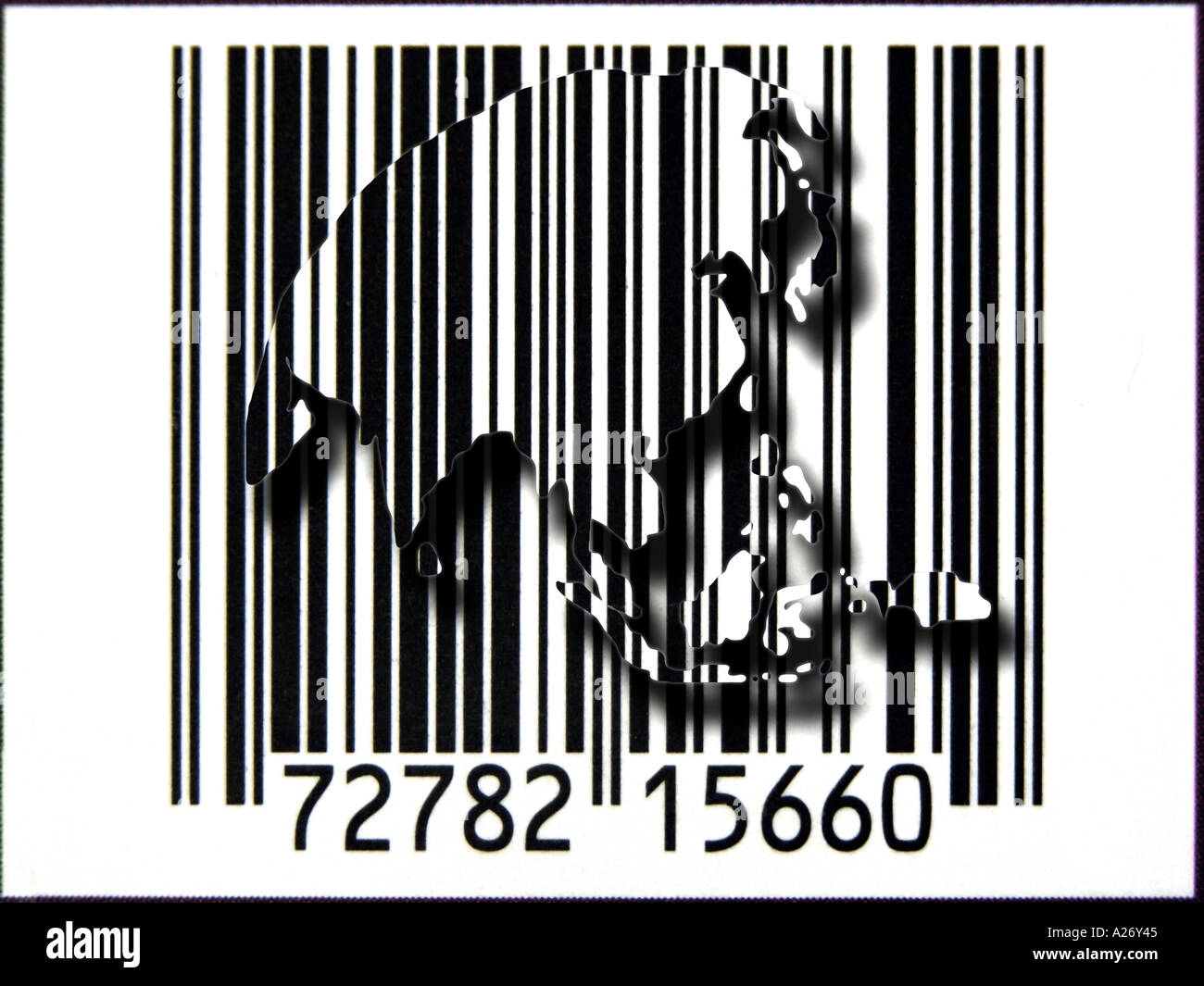 Asia Bar Code Map Stock Photo - Alamy