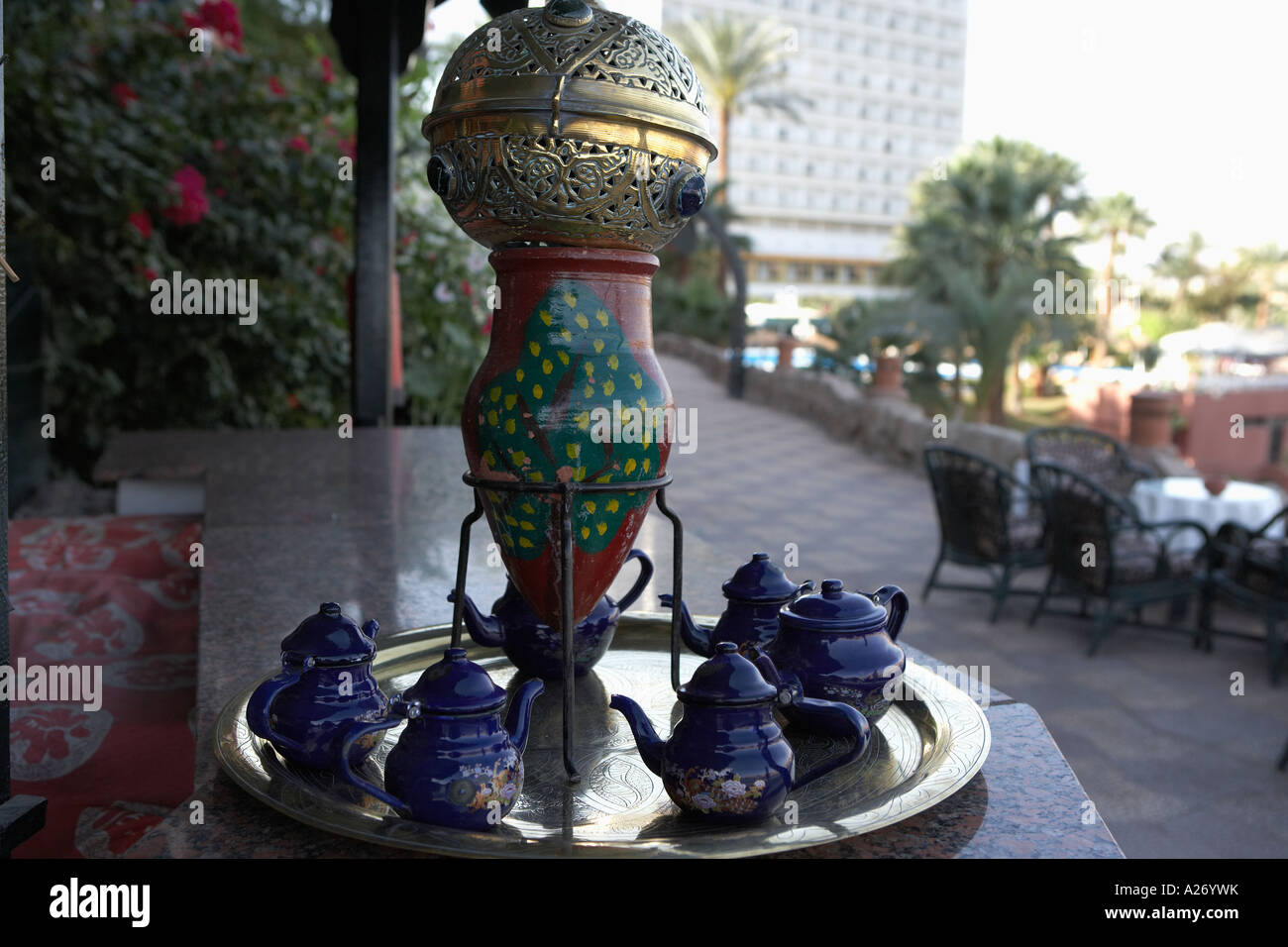 Tea caddy at Old Cataract Hotel Aswan Egypt Stock Photo - Alamy
