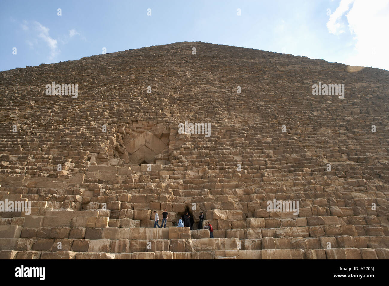 Looking up at the Great Pyramid Giza Egypt Stock Photo - Alamy