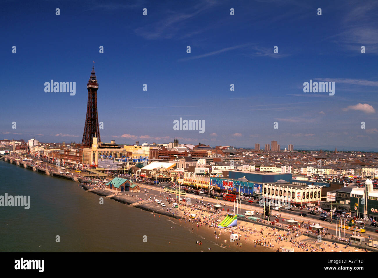 Cityscape of Blackpool photographed from the Wagon Wheel Stock Photo ...