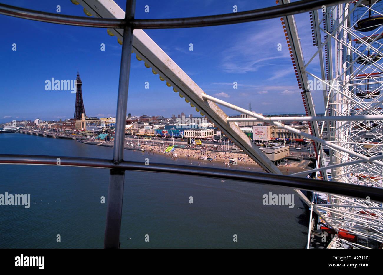 Cityscape of Blackpool photographed from the Wagon Wheel Stock Photo ...