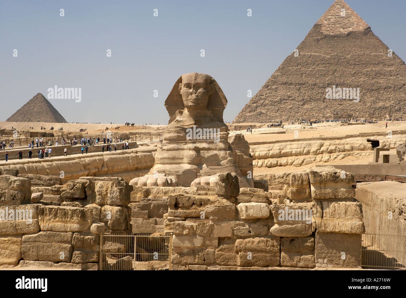 The Sphinx and the Great Pyramids at Giza Giza Egypt Stock Photo - Alamy