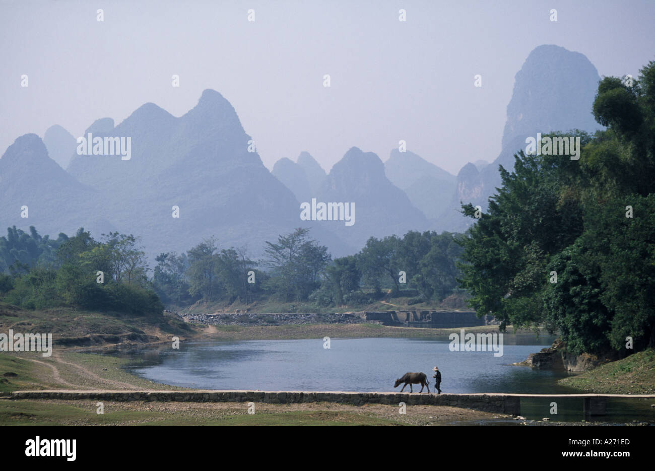 From Fu Li village downstream from Yangshou Stock Photo - Alamy