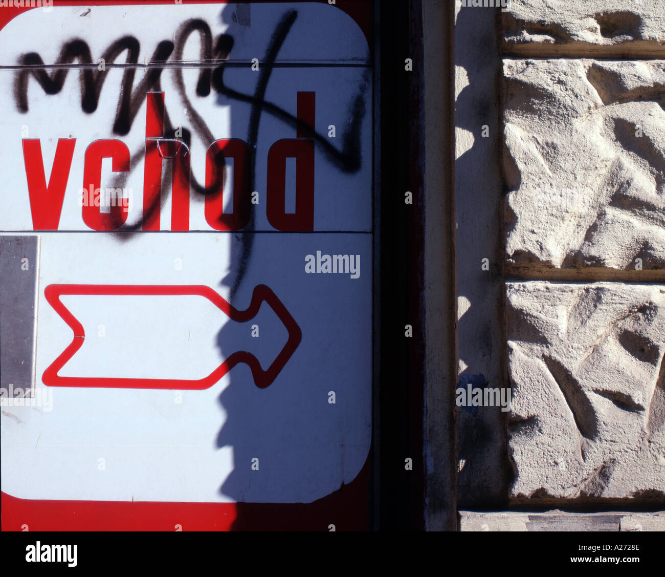 Exit Sign Prague Backstreet europe european eu Stock Photo - Alamy