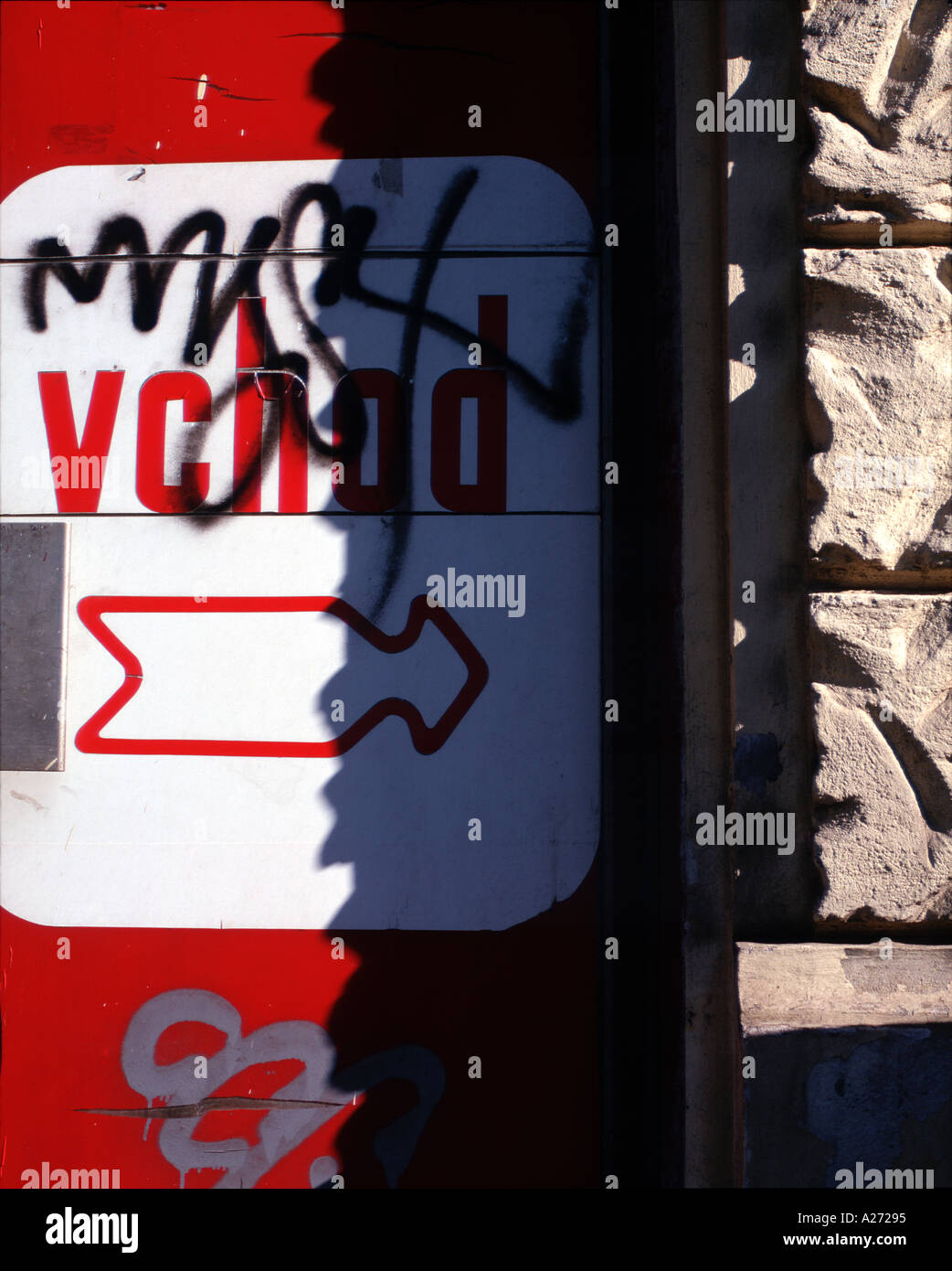 Exit Sign Prague Backstreets europe european eu Stock Photo - Alamy