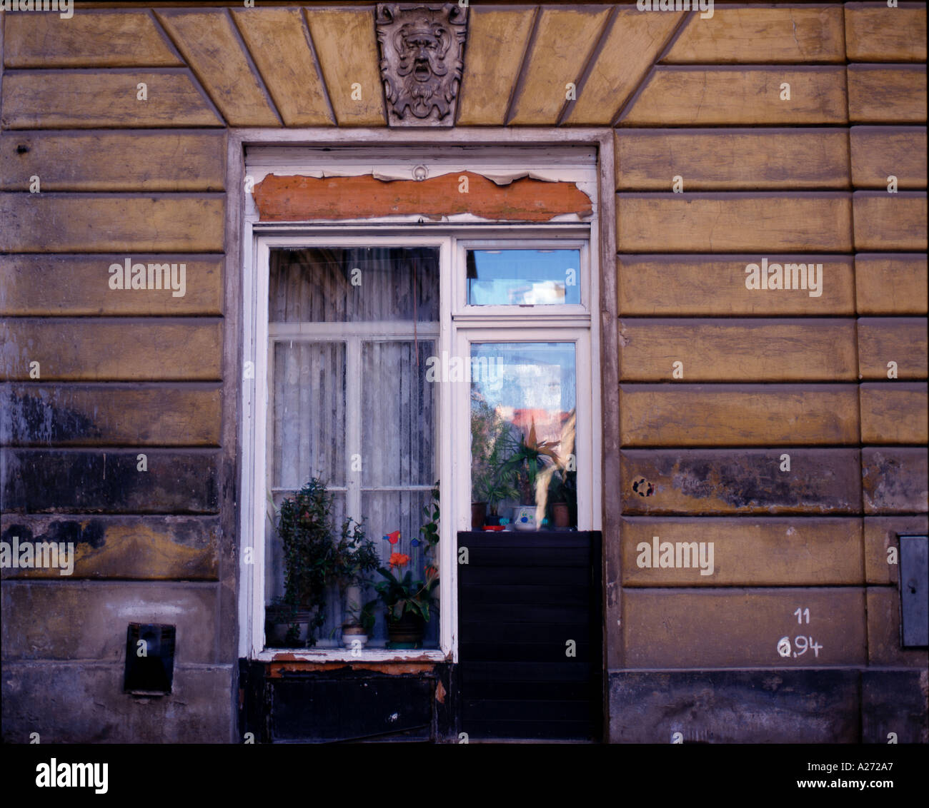 Window of Household in Prague Backstreets Stock Photo - Alamy