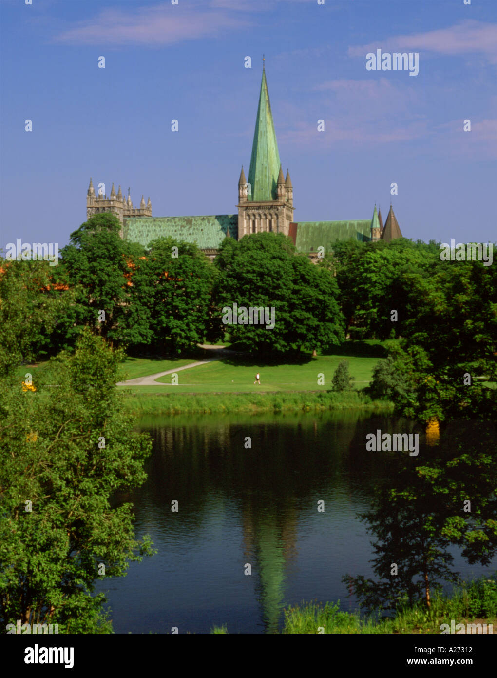 Norway Trondeim Nidaros cathedral Nid river Stock Photo - Alamy