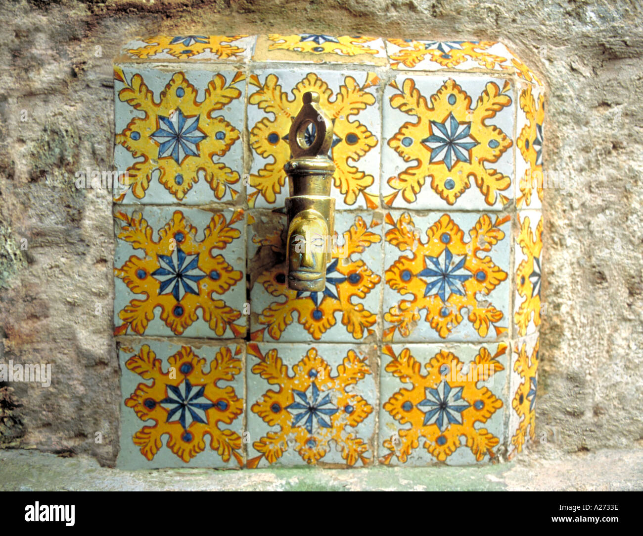 Tap and Tiles Roman Baths Palma Majorca Stock Photo - Alamy