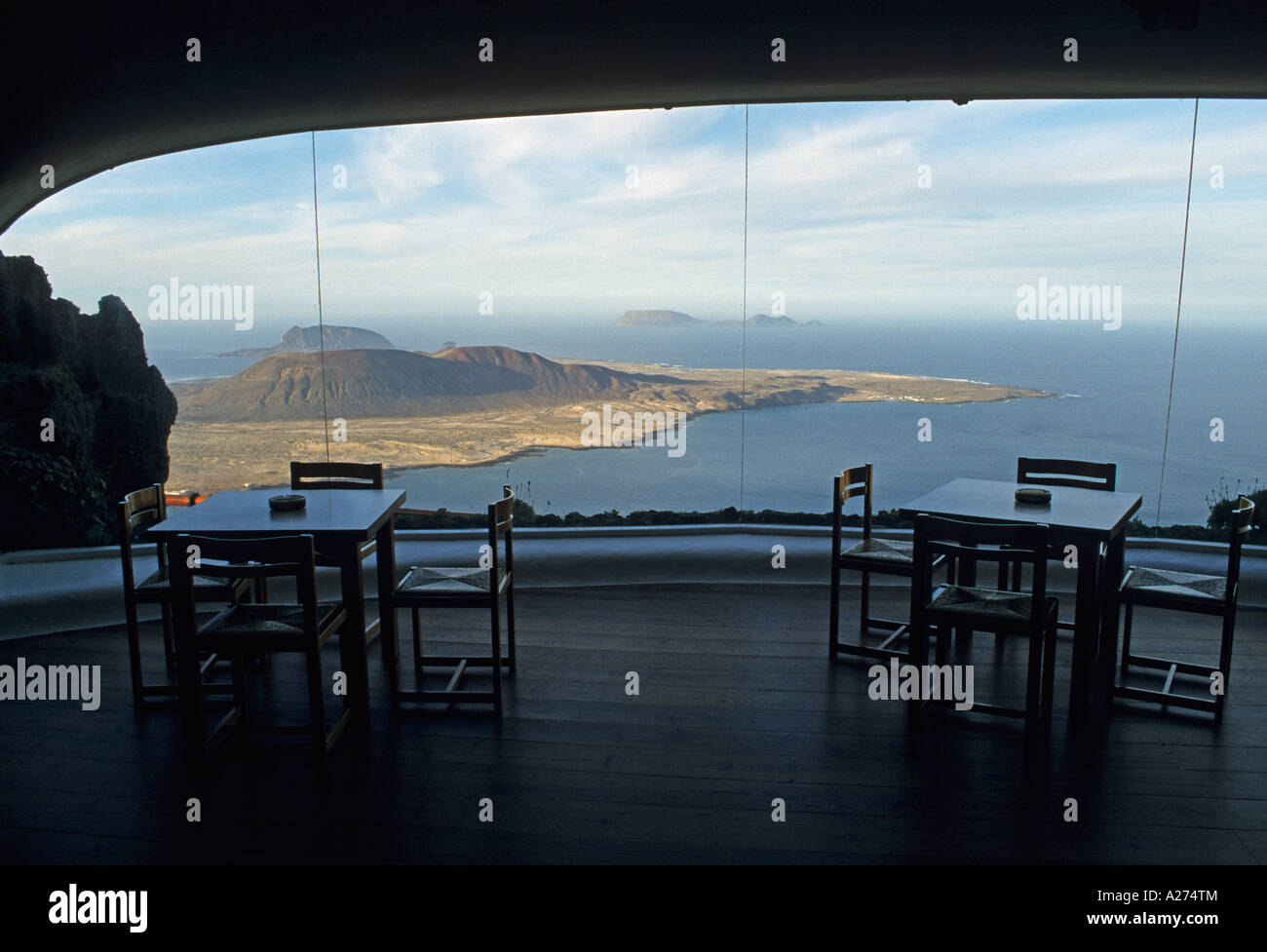 Viewing point Mirador del Rio of the artist Cesar Manrique, Lanzarote ...