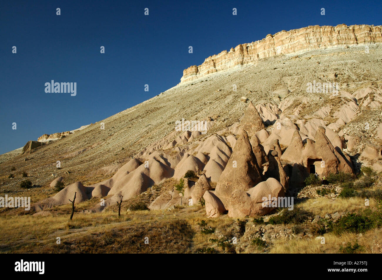 Mountain with typical rock formation, Cappadocia, Turkey, Asia Stock ...