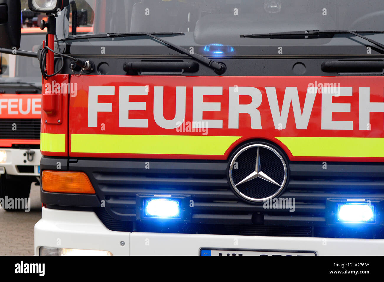 Fire truck in action Stock Photo - Alamy