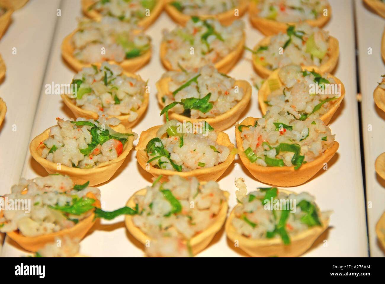 Gourmet haute cuisine hors d oeuvres fish ceviche shrimp Stock Photo ...