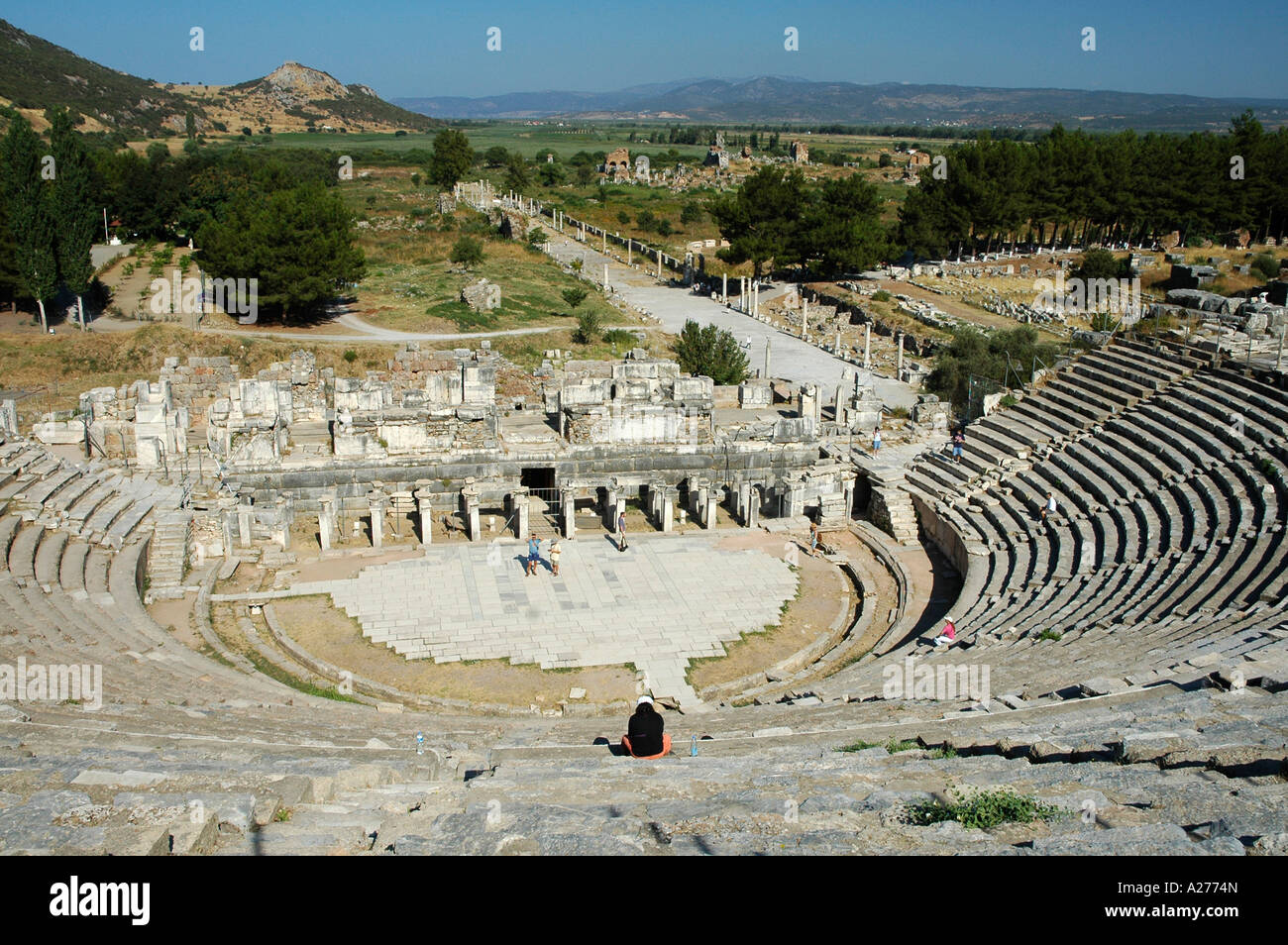 Amphitheatre in the ruins of Ephesus, near Kusadasi, Turkey, Asia Stock ...