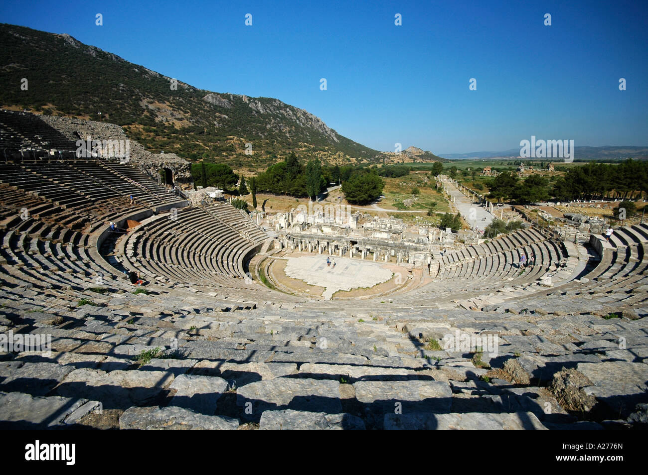 Amphitheatre in the ruins of Ephesus, near Kusadasi, Turkey, Asia Stock ...
