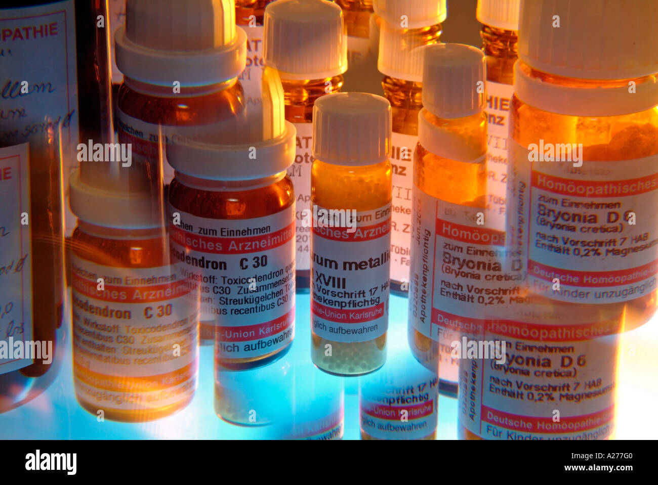 bottles with homeopatic medicine Stock Photo - Alamy