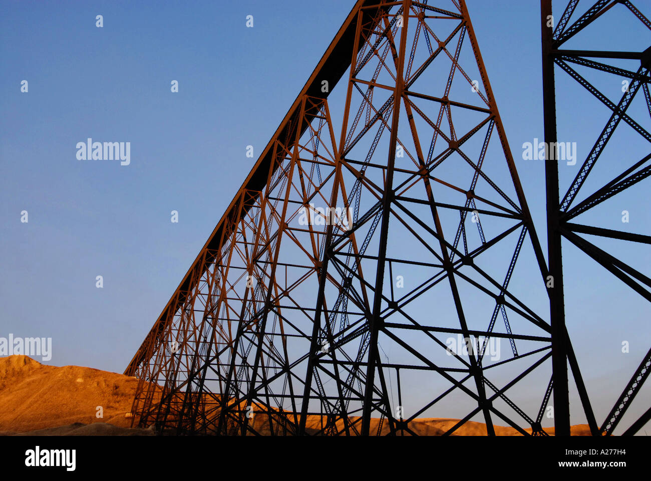 High Level Train Bridge over the Old Man River in Lethbridge Alberta in ...