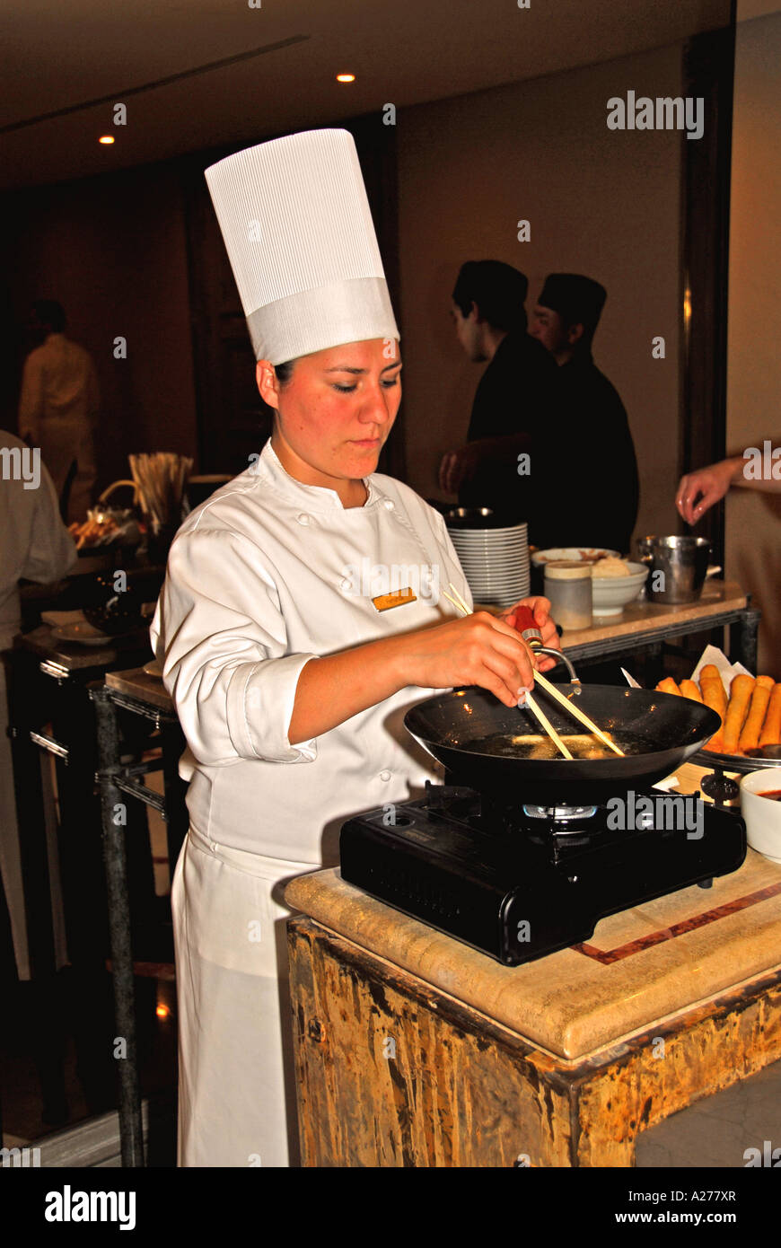 Chile Santiago chilean fine dining Santiago Grand Hyatt chef stirring ...