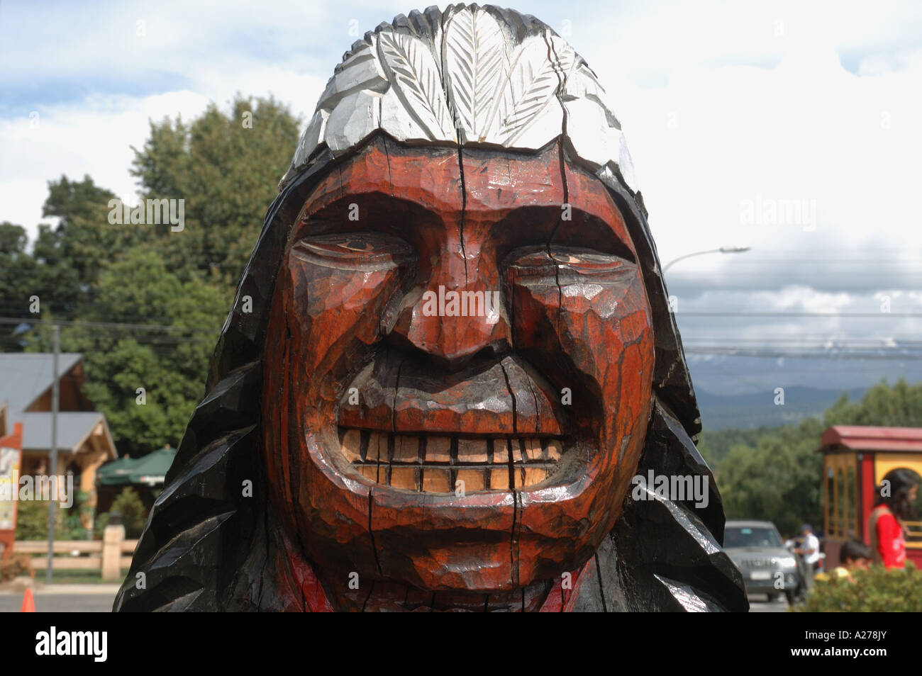 Beautiful colorful wooden mask Chile Stock Photo - Alamy