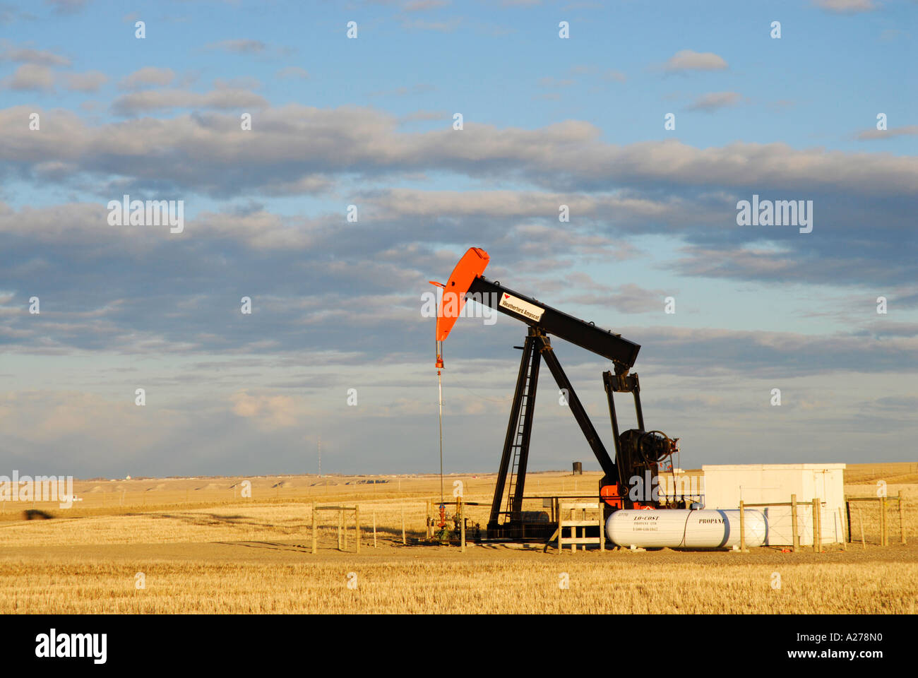 OIl pump drawing oil from reservoir in southern Alberta Canada oil ...