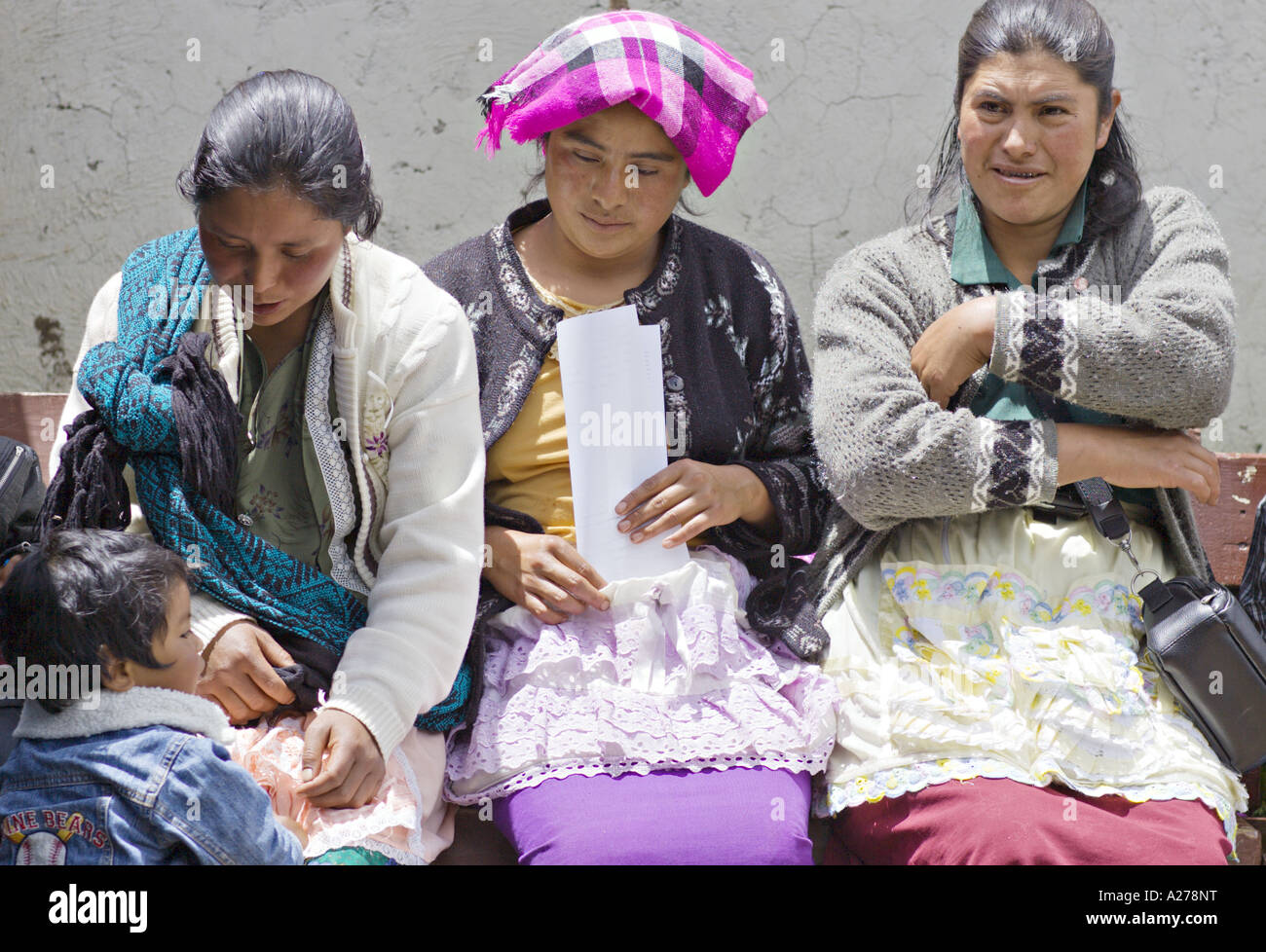 GUATEMALA CAPELLANIA Indigenous young Maya Quiche mothers and children ...