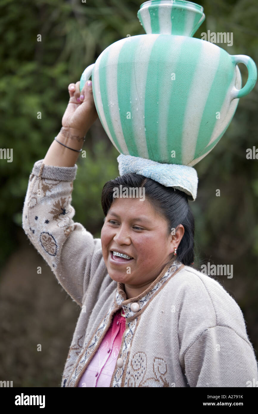 GUATEMALA CAPELLANIA Laughing young indigenous Maya Quiche woman with ...