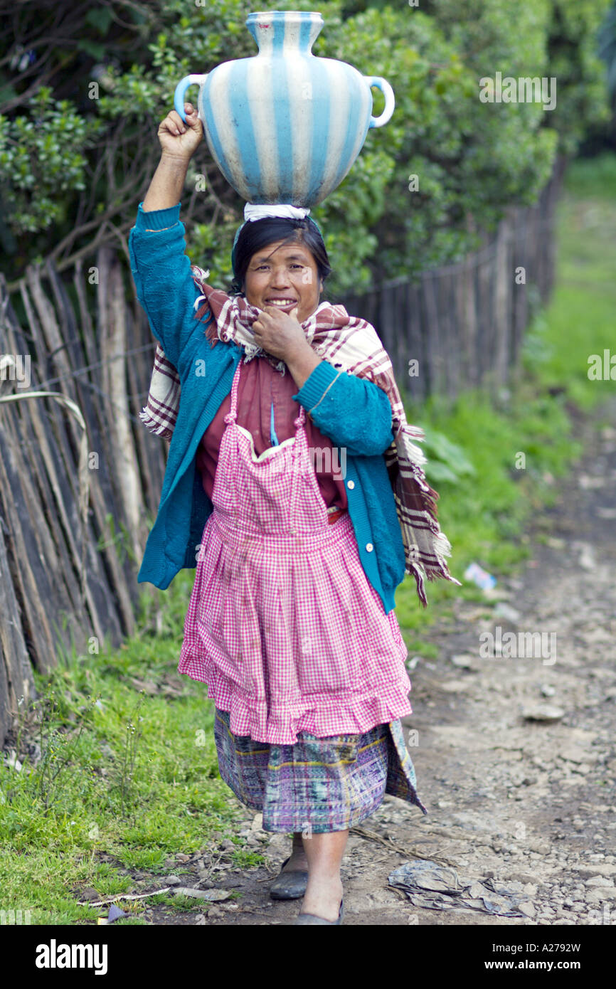 GUATEMALA CAPELLANIA Indigenous Maya Quiche woman in traditional dress ...